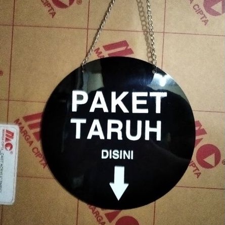 Jual Paket Taruh Disini Sign Board acrylik timbul dan stiker cut 20 cm ...