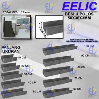 Jual EELIC BKU-50X38X3MM -80CM Besi Kanal UNP Besi Kanal Besi U Polos ...