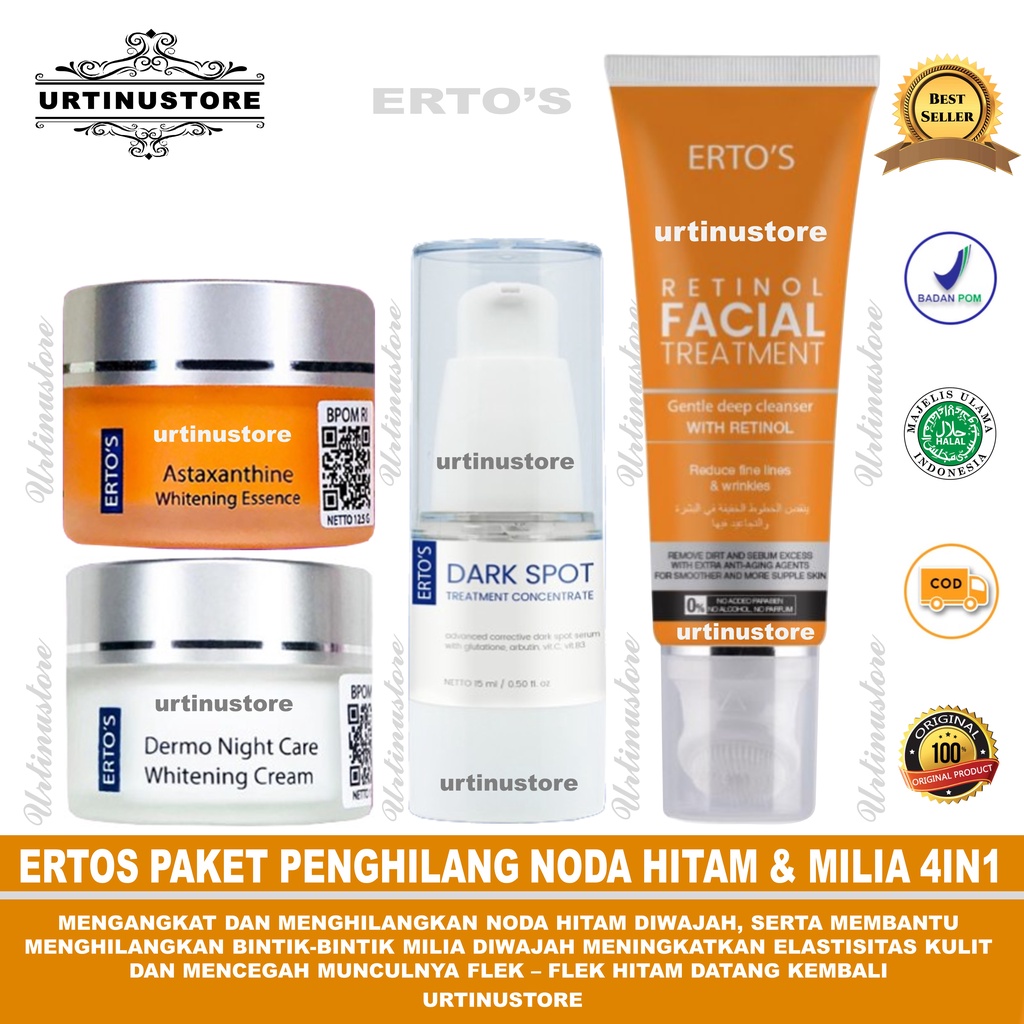 Jual Ertos Paket Noda Hitam & Milia Paling Rekomendasi, Efektif dan Ampuh 4in1 (Facial Treatment ...