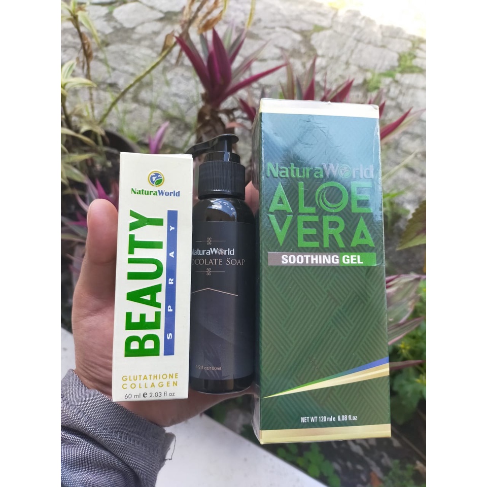 Jual paket natura 1 botol natura beauty spray, 1 tube natura aloe vera ...