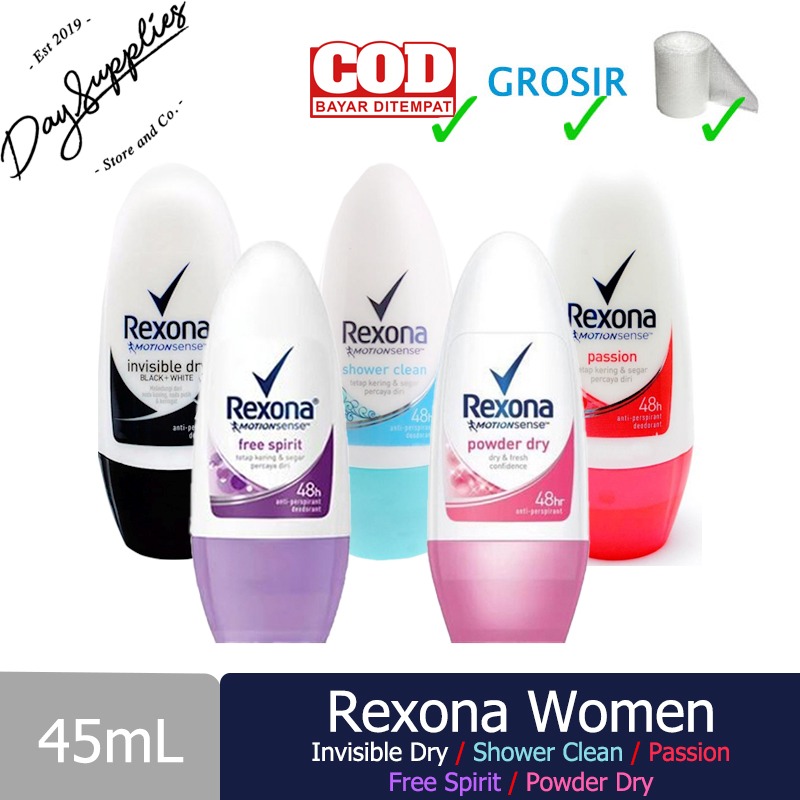 Jual Rexona Women Motion Sense INVISIBLE DRY / SHOWER CLEAN / PASSION / POWDER DRY / FREE SPIRIT ...
