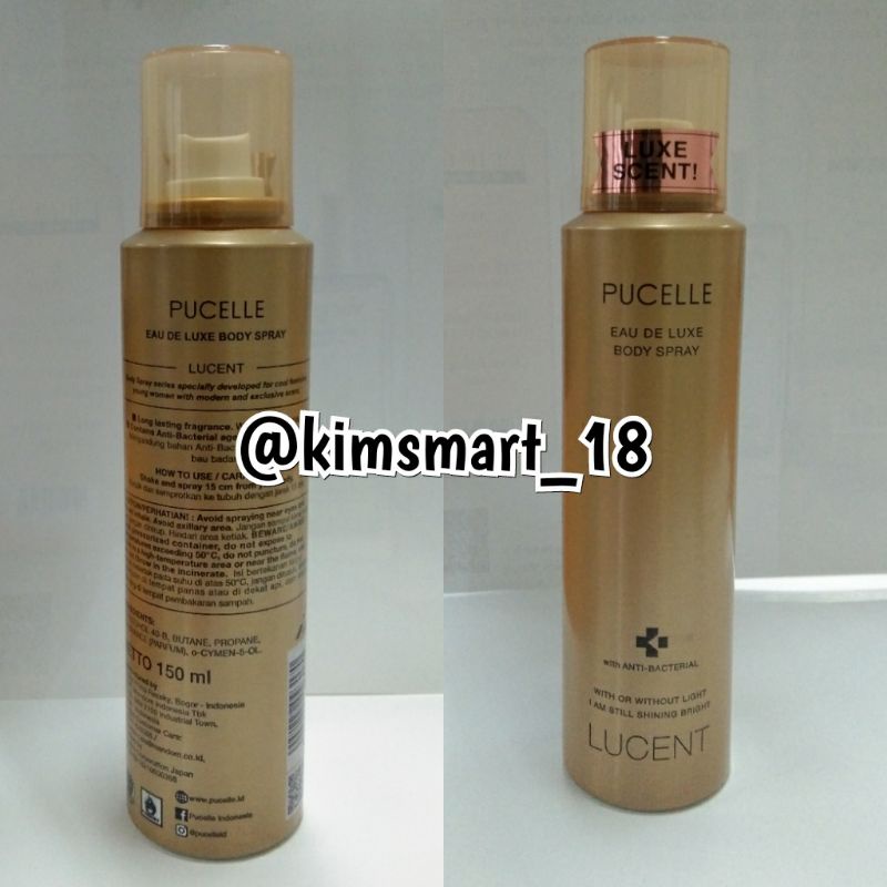Jual NEW PUCELLE BODY SPRAY EAU DE LUXE LUCENT 150ML Indonesia|Shopee ...