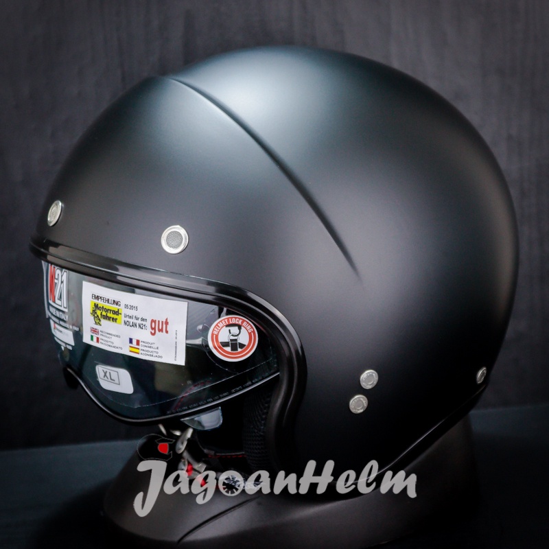 Jual NOLAN HELM N21 #07 DURANGO | FLAT BLACK | CLASSIC RETRO | Shopee ...