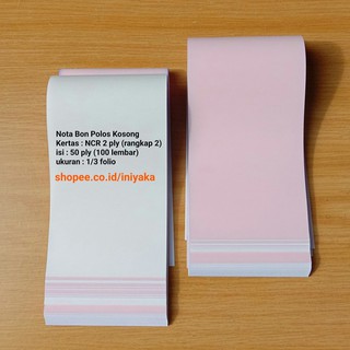 Jual BUKU NOTA BON NCR POLOS KOSONG 1/3 FOLIO 2 RANGKAP 2 PLY PUTIH ...