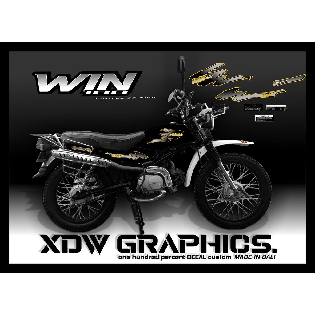 Jual Stiker Striping Honda Win TS 100 abu kuning Indonesia|Shopee Indonesia