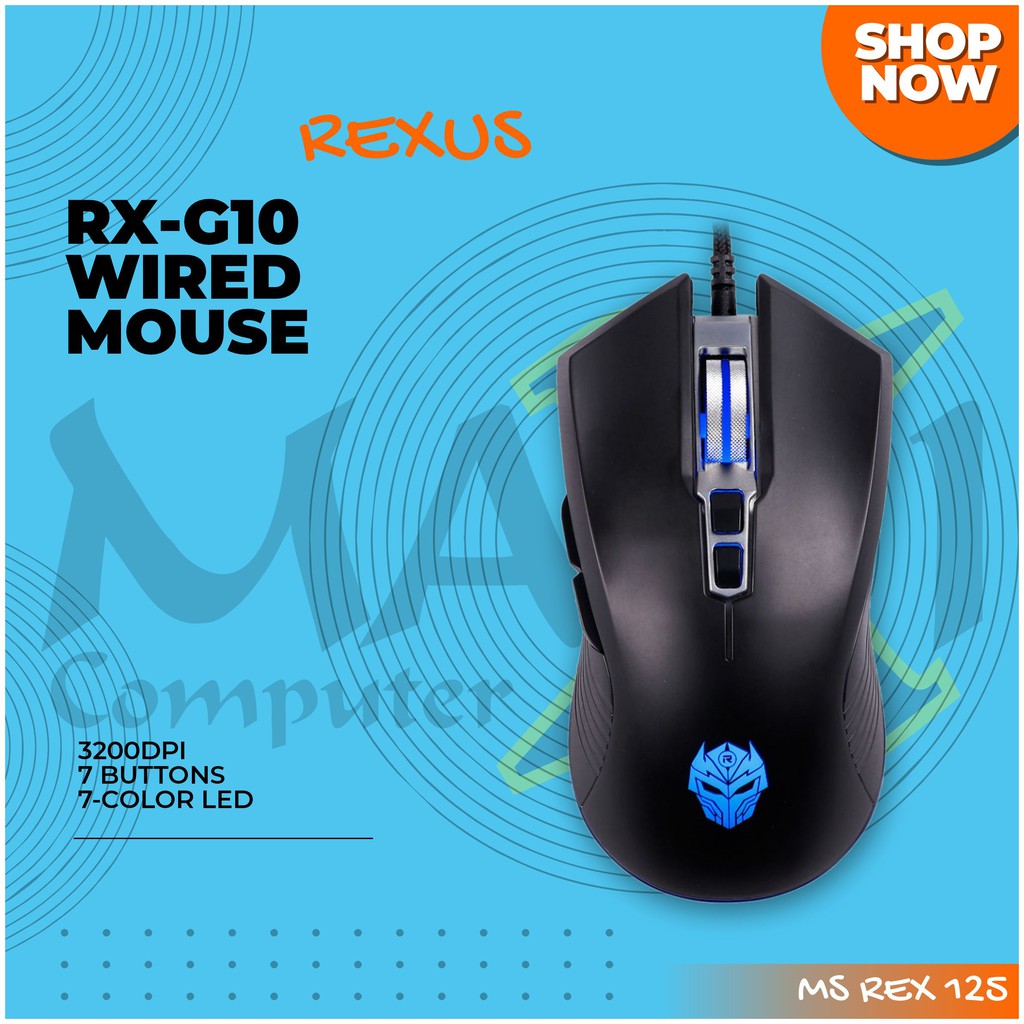 Jual Rexus Xierra G10 3200DPI 125Hz 7-Color LED Huano Switch Macro ...