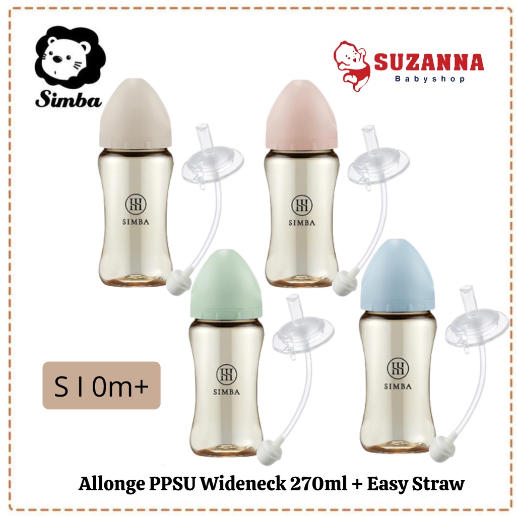 Jual Simba Allonge PPSU Wide Neck 270ml + Easy Straw / Botol Minum | Shopee Indonesia