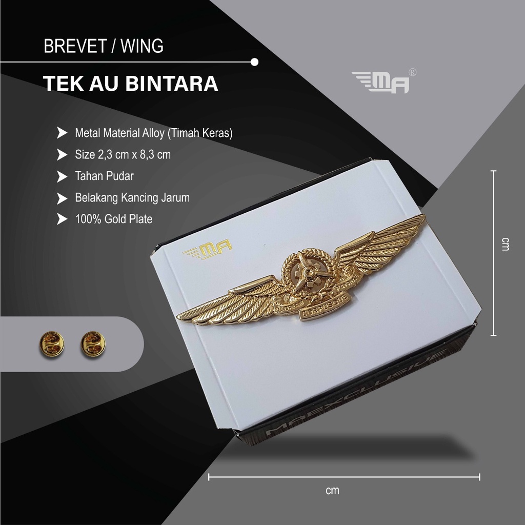 Jual WING TEKNISI TNI AU BINTARA PDH BRIVET BREVET PIN TEKNISI TNI AU ...