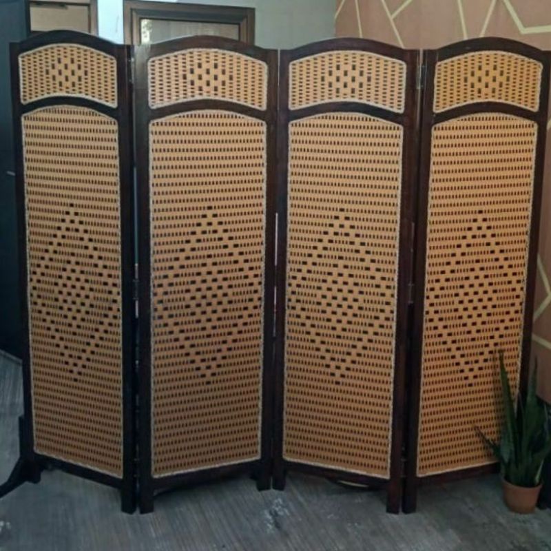 Jual Sketsel Partisi Pembatas Ruangan 4 Lembar/Pcs Rotan Sintetis ...