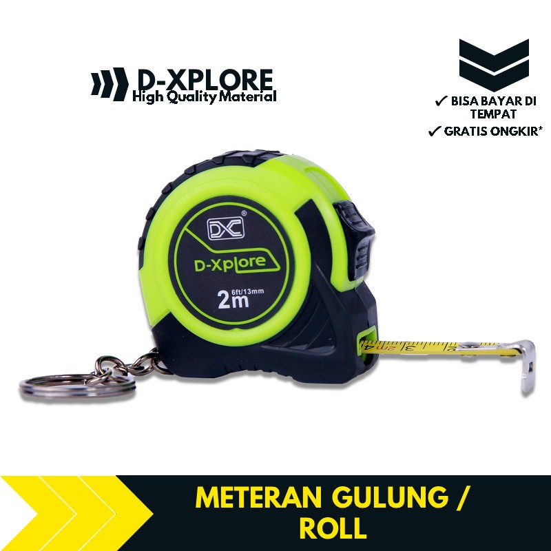 Jual Meteran Roll Gulung Mini Tukang Bangunan 2 Meter 2M D-XPLORE ...
