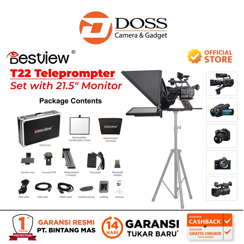 Jual Desview T22 Broadcast Teleprompter for Camera Interview | Shopee ...
