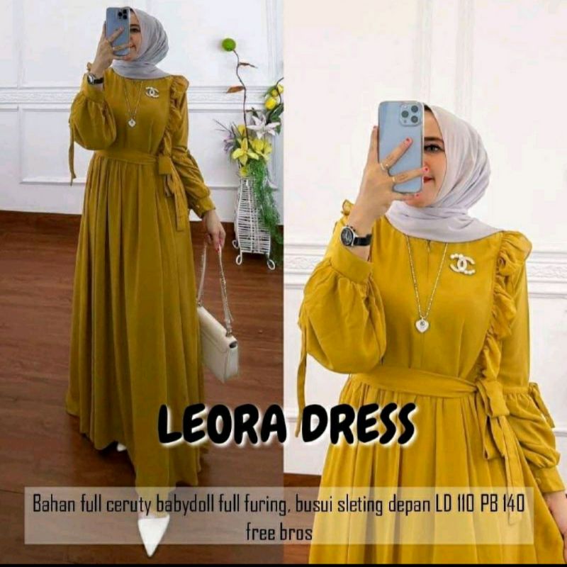 Jual Leora / Ataya Dress + free Bross | Shopee Indonesia
