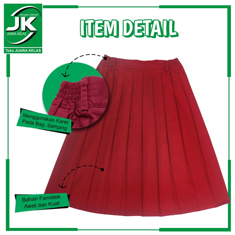 Jual [Toko Juara Kelas] Rok Pendek Merah Rampel Seragam Sekolah SD ...