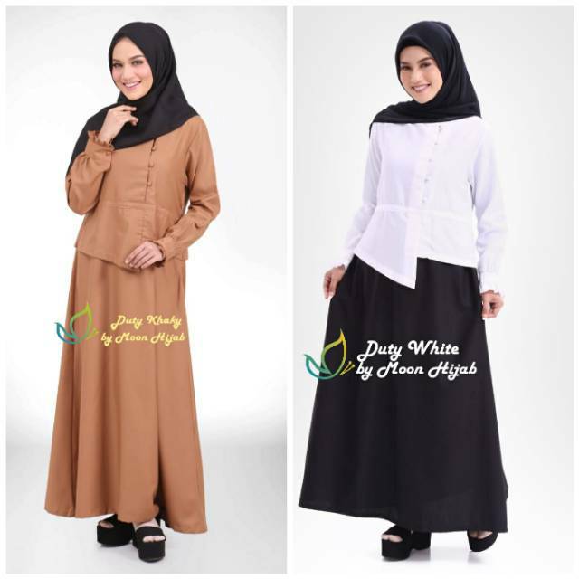 Jual Gamis Duty/Gamis Hitam Putih/Gamis Khaki/Gamis Seragam Dinas by ...