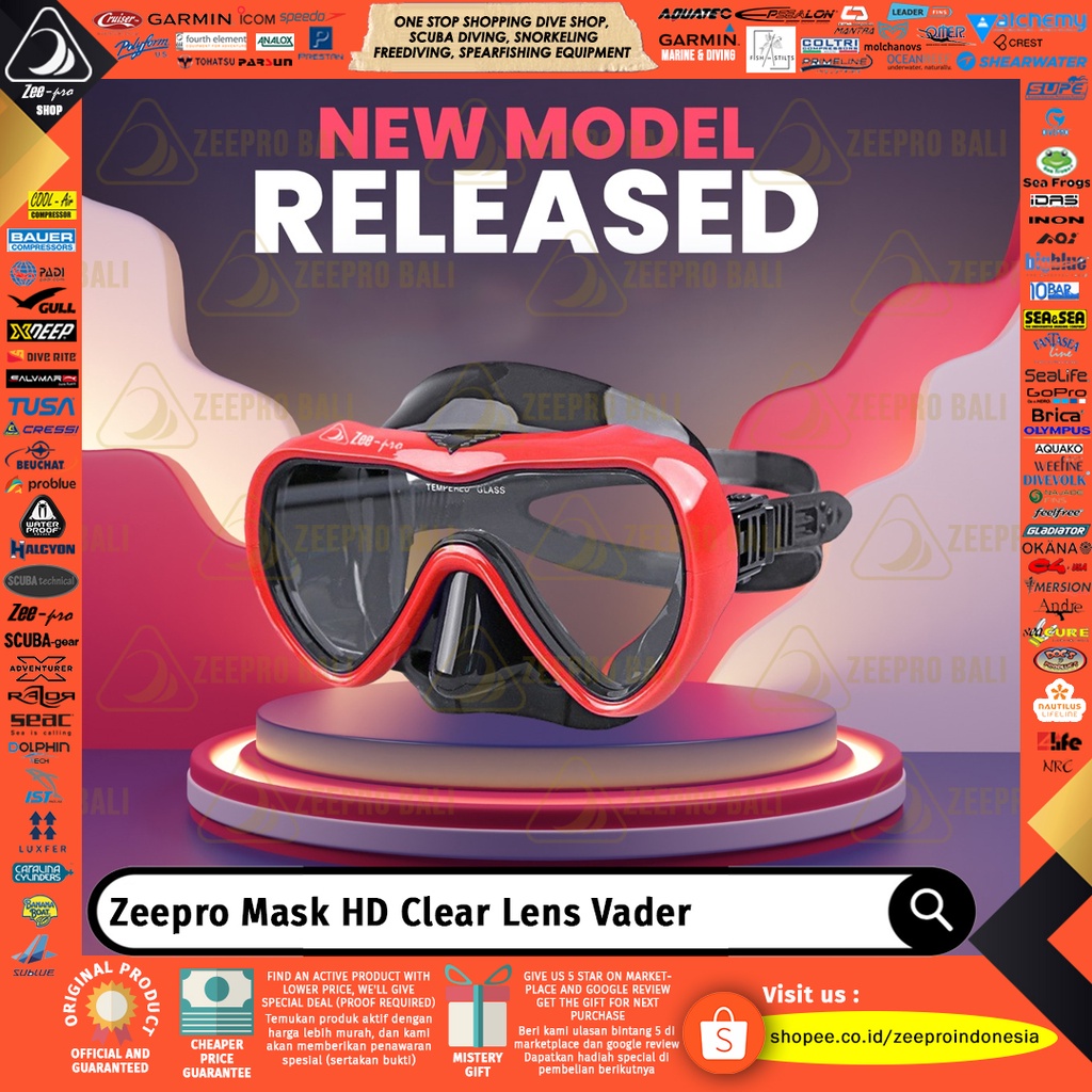 Jual Mask Scuba Diving Zeepro Vader Not Gull Single Lens Anti Fog ...