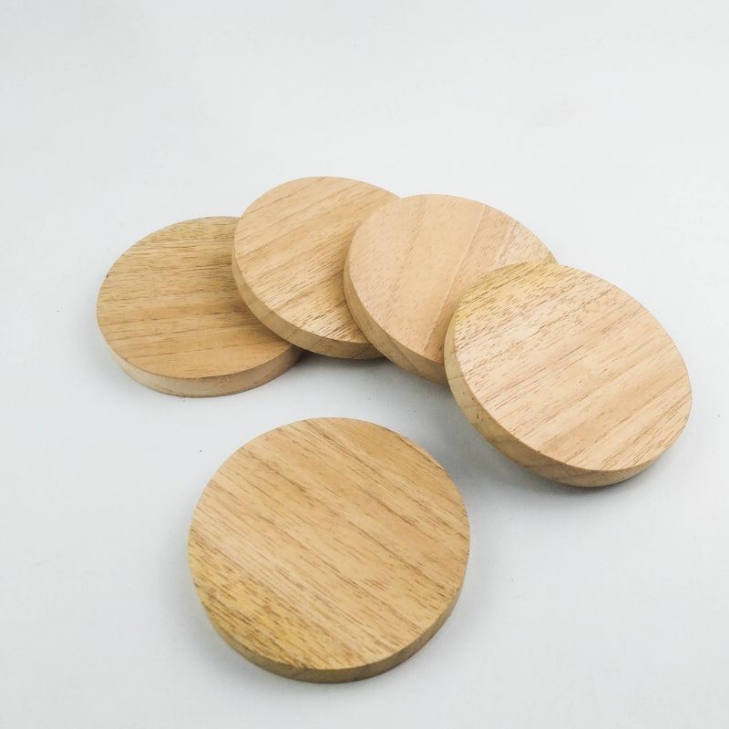 Jual TATAKAN GELAS / ALAS GELAS / COASTER KAYU BULAT | Shopee Indonesia