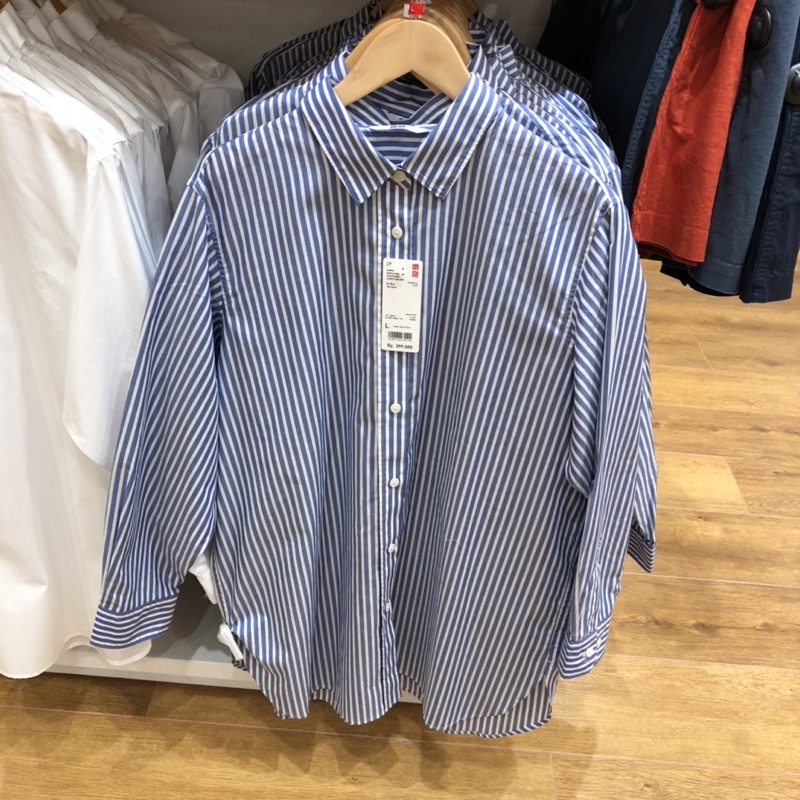 Jual KEMEJA KATUN GARIS UNIQLO / KEMEJA GARIS UNIQLO / KEMEJA GARIS ...