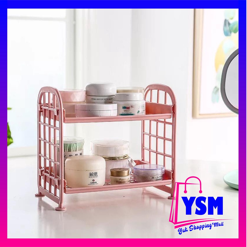 Jual YSM Rak Meja Plastik Mini 2 Tingkat Multifungsi Rak 2 Susun Rak ...
