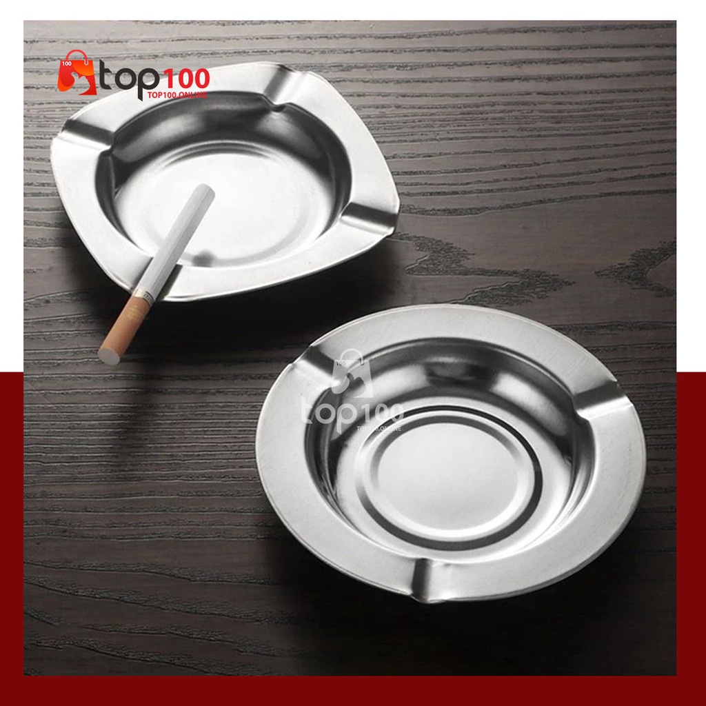 Jual Top100 - Asbak Rokok Stainless Steel Asbak Seng Bulat dan Kotak ...