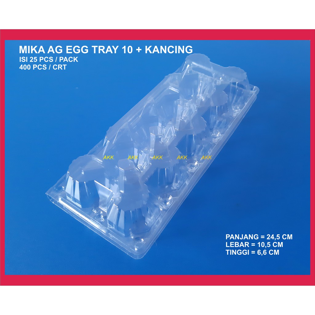Jual MIKA TELUR AG EGG TRAY 10 + KANCING (25 PCS) | Shopee Indonesia