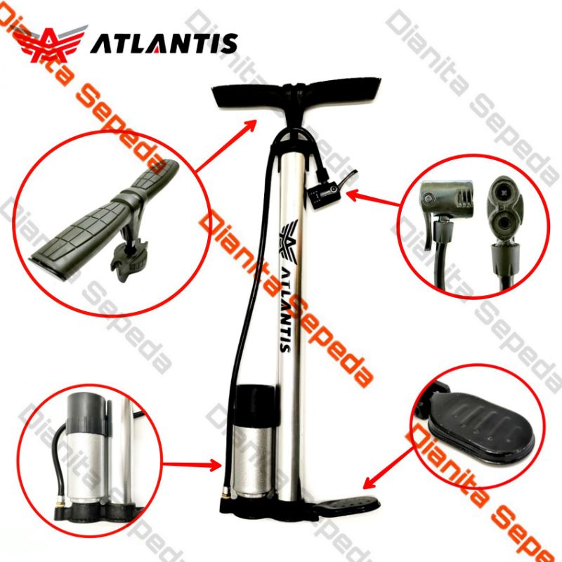 Jual pompa angin sepeda motor mobil tabung meter kompa tangan besar ...