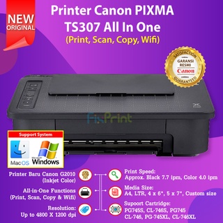 Jual Printer Inkjet Canon PIXMA TS307 TS 307 TS-307 Print Copy Wireless ...