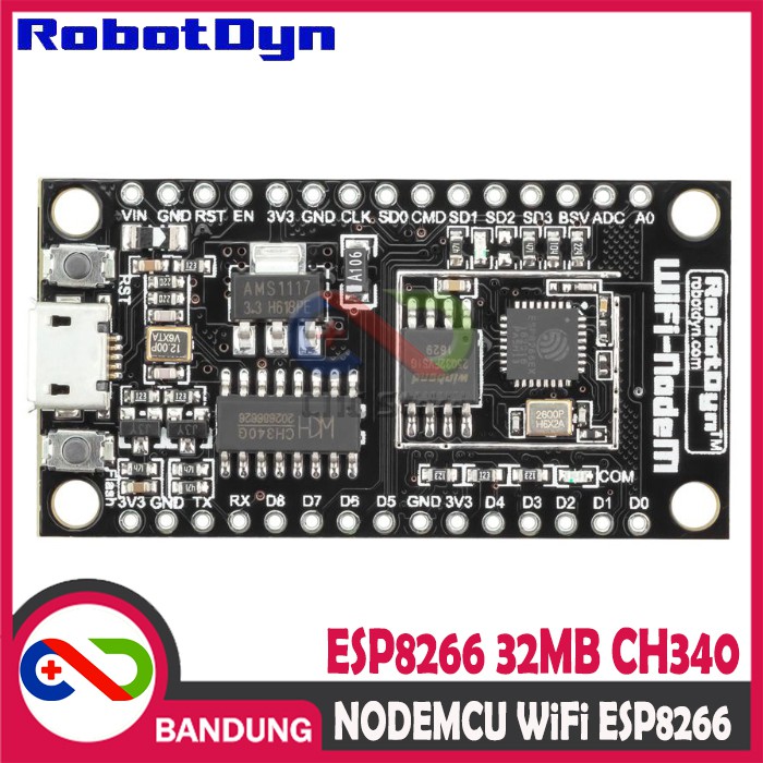 Jual ROBOTDYN NODEMCU WIFI ESP8266 32MB CH340 NODE MCU BOARD Indonesia ...
