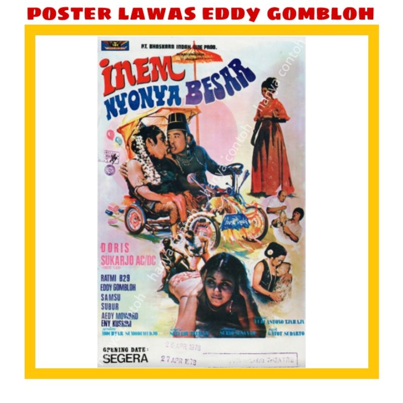 Jual poster film lawas inem nyonya besar - poster eddy gombloh | Shopee ...
