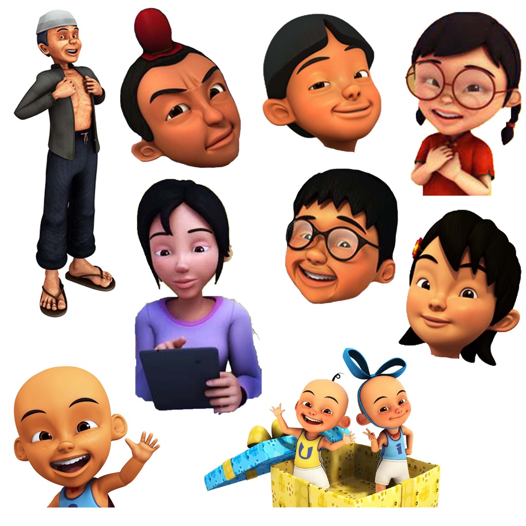 Jual Stiker Upin Ipin Sticker Pack Jarjit Mail Mei Mei Kak Ros Anak ...