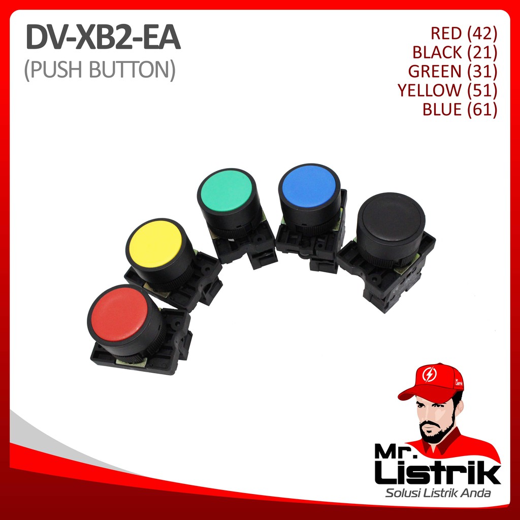 Jual PUSH BUTTON PLASTIK 22MM / XB2-E | Shopee Indonesia