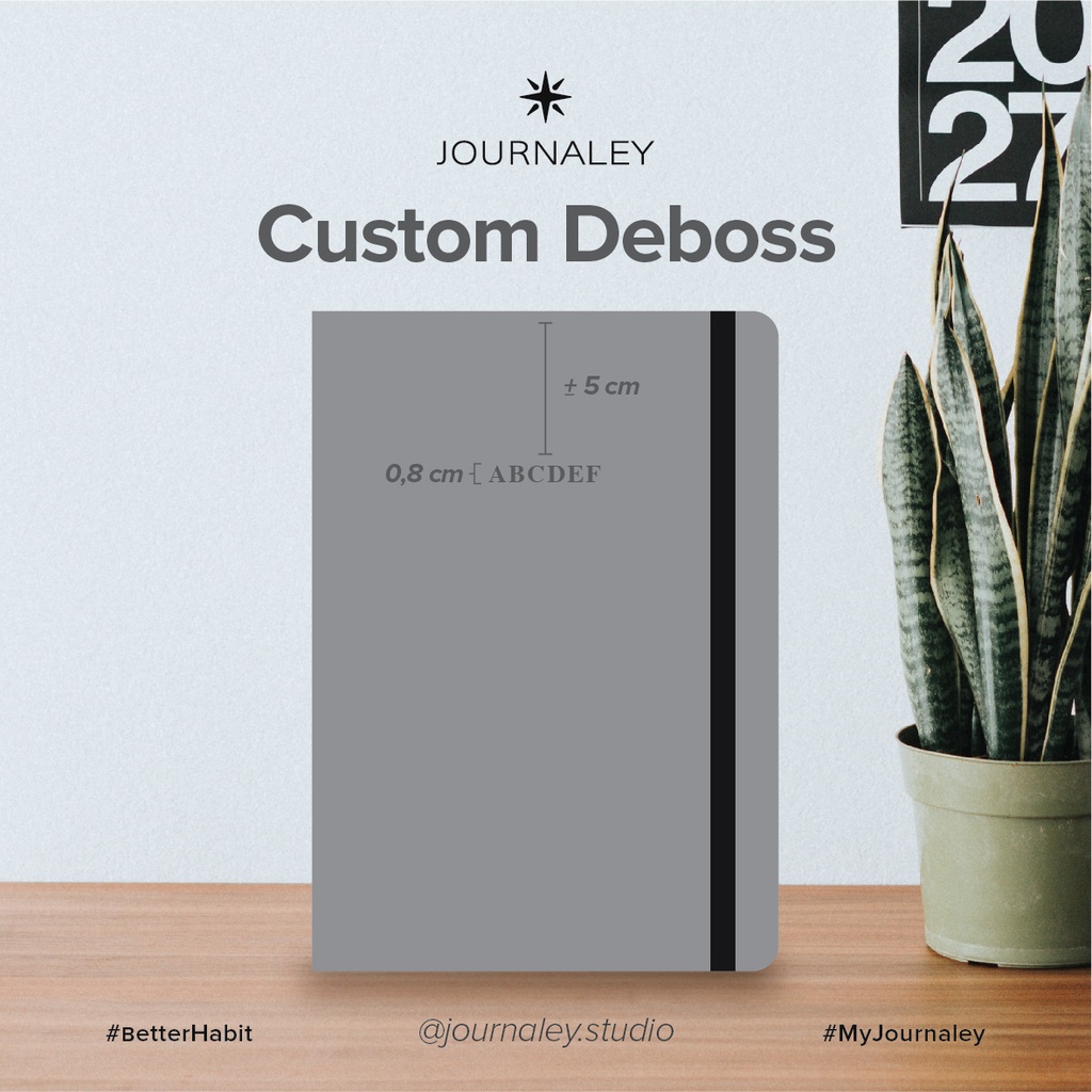 Jual Custom nama Blind Deboss | Journaling Book Planner Bujo Bullet ...