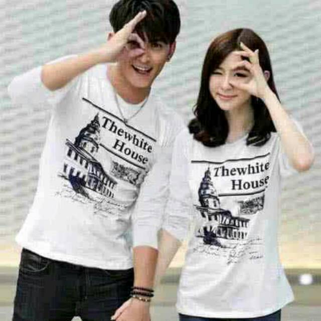 Jual Couple kaos the white house gambar gedung putih pasangan muda-mudi ...