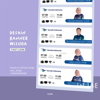 Jual INJAE DESIGN CUSTOM BANNER WISUDA MODEL TIKET DOT COM HADIAH ...