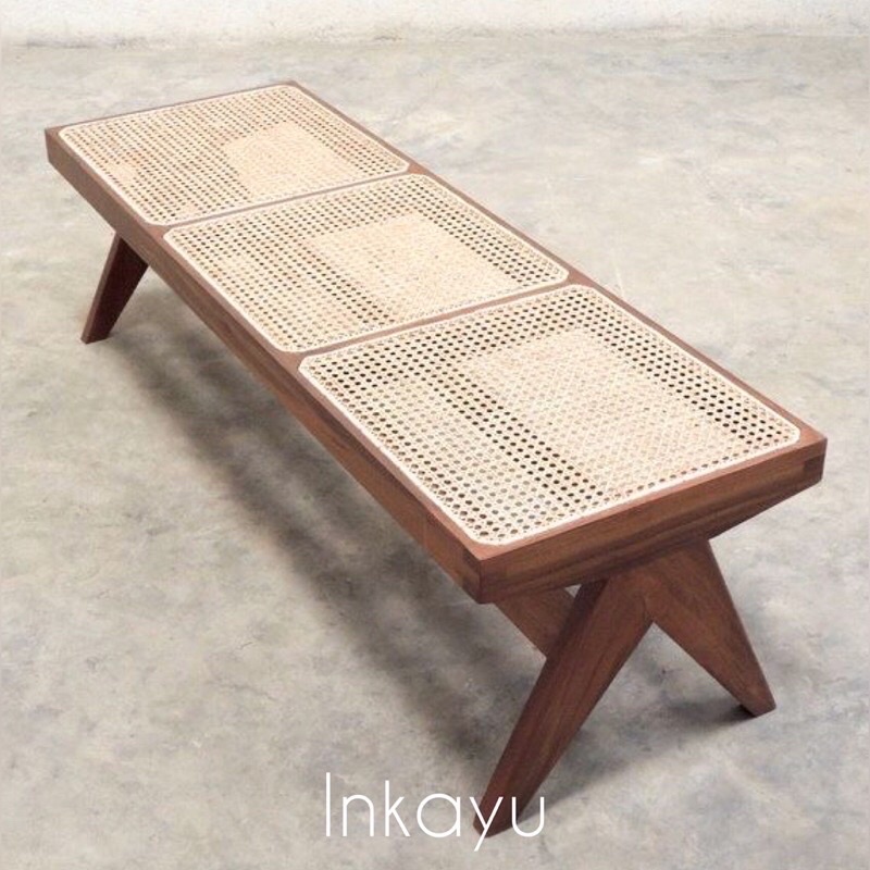 Jual BENCH KAYU JATI MIX ROTAN TERBARU || KURSI PANJANG KAYU JATI ...
