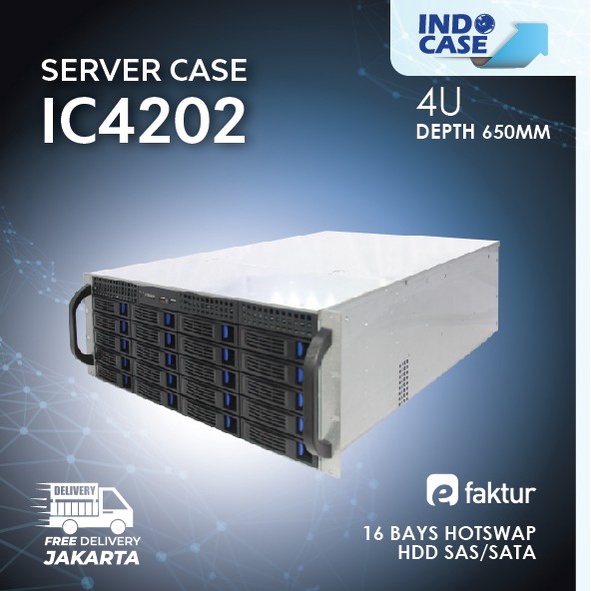 Jual IC4202 Rackmount Case 4U 20 Bay HOTSWAP HDD SAS ata SATA Casing ...