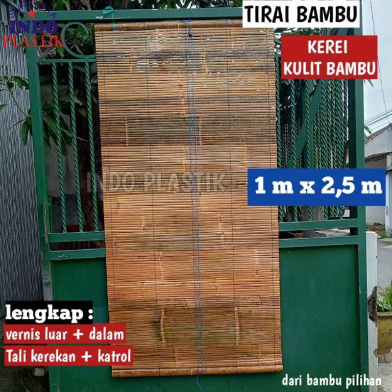 Jual TIRAI KEREI KULIT BAMBU 1M x 2,5M VERNIS KATROL KEREY KREY KRE ...