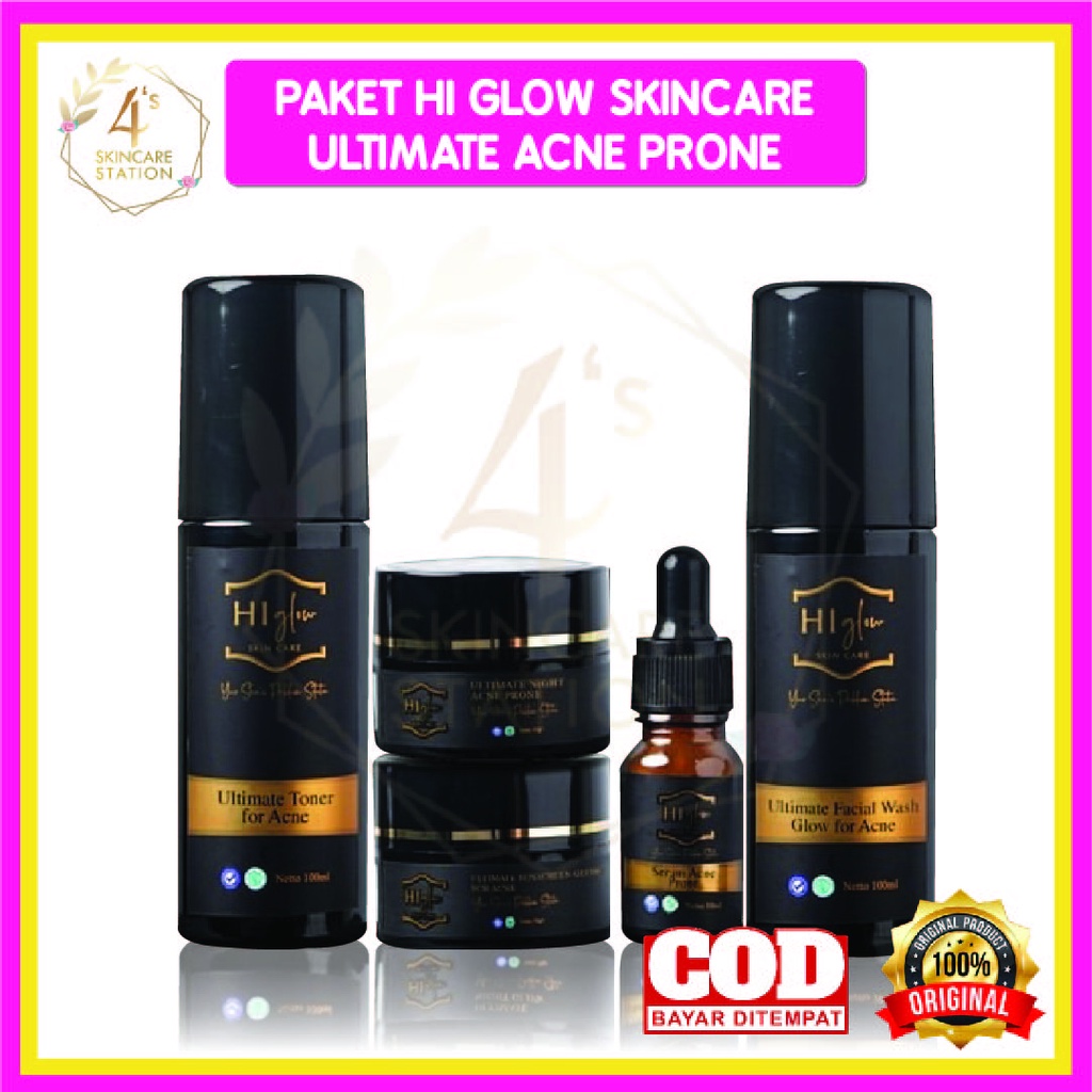 Jual PAKET HI GLOW SKINCARE ULTIMATE ACNE PRONE BPOM untuk Wajah ...