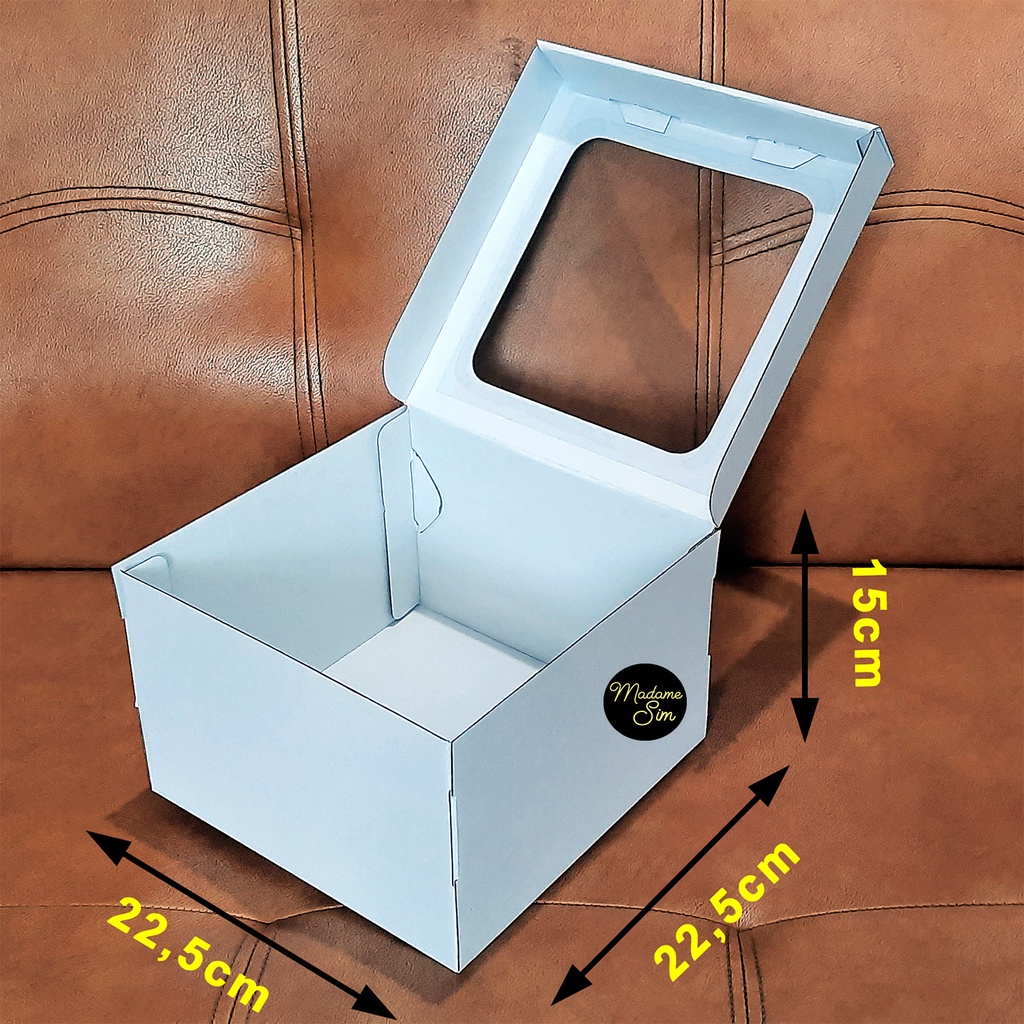 Jual KOTAK KUE - CAKE BOX - DUS BOLU 22x22x15 (JENDELA) - WK (ISI : 10 ...