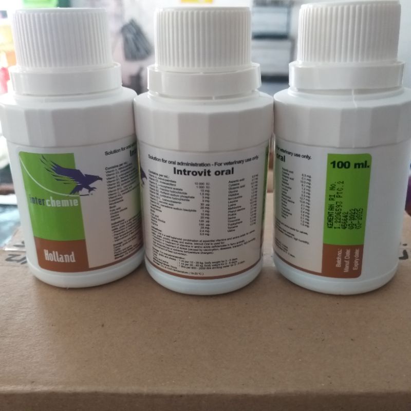 Jual introvit oral 100 ml multivitamin dan asam amino ternak | Shopee ...