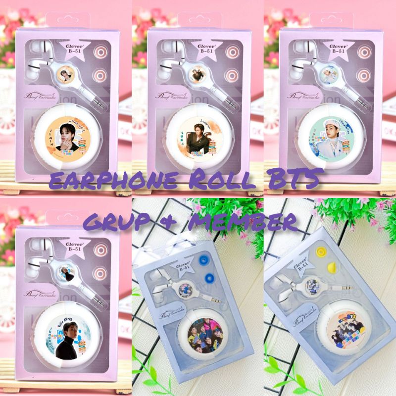 Jual Earphone Roll KPop Headset BTS bities Jimin Suga Taehyung V ...