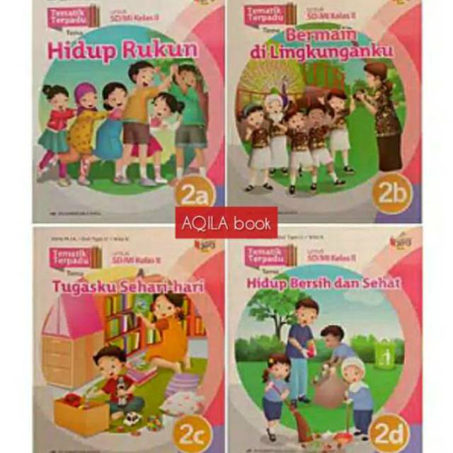 Jual PAKET TEMATIK TERPADU 2A,2B,2C,2D Kelas 2 SD semester 1 kurikulum ...
