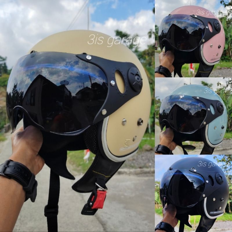 Jual HELM BOGO PILOT ITALY RETRO FULL LEHER SNI PRIA WANITA DEWASA ...