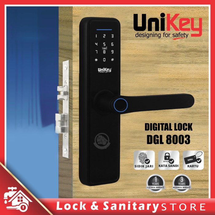 Jual Kunci Elektronik UNIKEY DDL UK 8003 BK Smart Door Lock Kunci ...