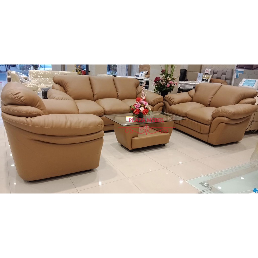 Jual Sofa Kursi Tamu Jumbo Dakron Empuk Mewah Coklat / Hitam + Meja ...
