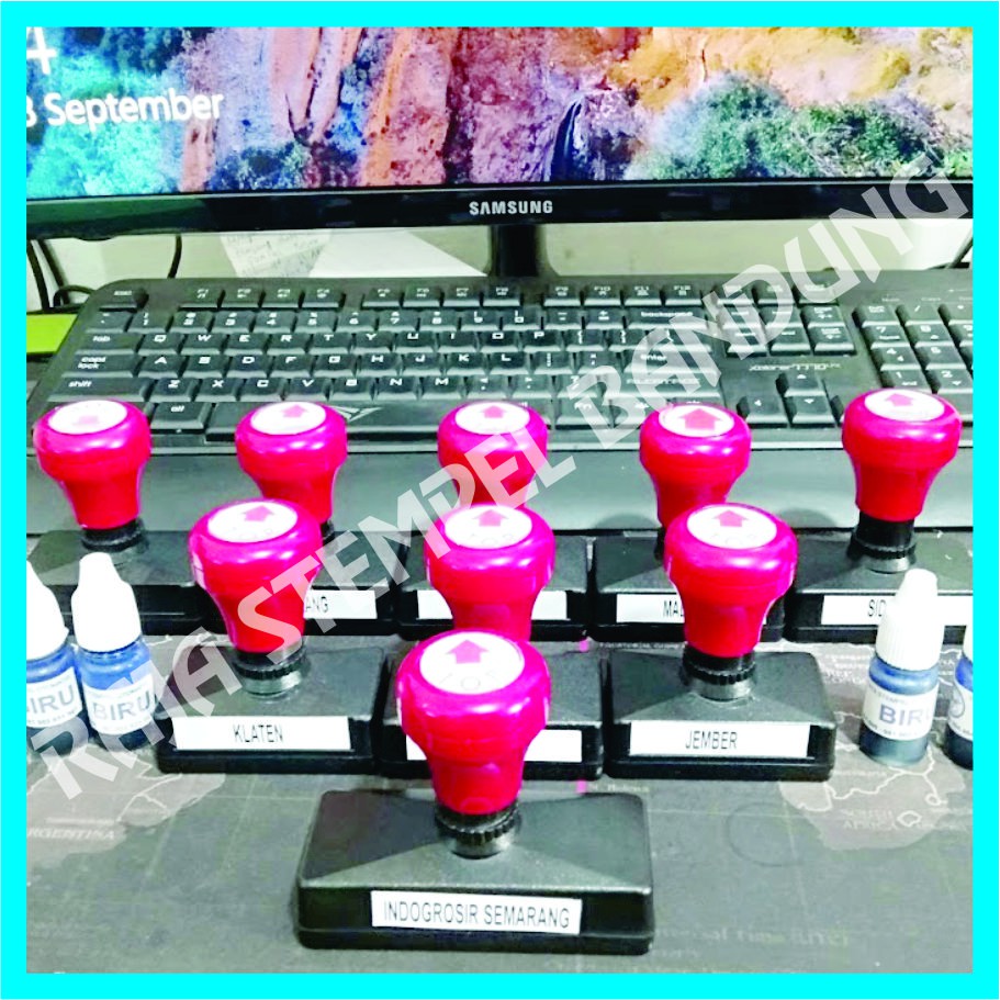 Stempel Perusahaan, logo, nama tandatangan, lunas stample flash stemple ...