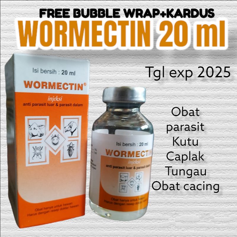 Jual wormectin 20 ml obat anti parasit gudik gatal scabies sapi kelinci ...