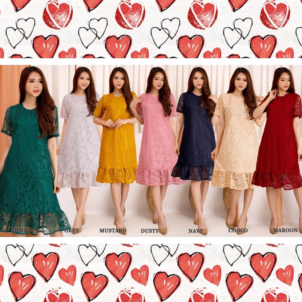 Jual (Dijamin RealPict) Dress Rempel Brukat Corneli Tulang Brokat Timbul Cord Dres Pesta DRES ...