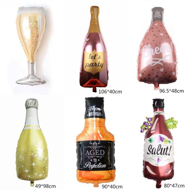 Jual Balon Foil Bottle / Botol & Glass Champagne Jumbo / Lets Party ...