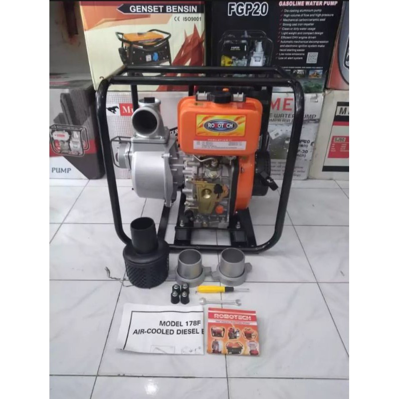 Jual Pompa air sawah irigasi 3"diesel (solar) ROBOTECH 178F/Pompa alcon ...