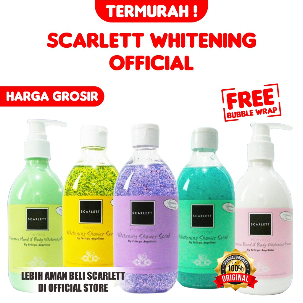 SCARLETT WHITENING [SERUM READY] OFFICIAL PAKET HAND BODY LOTION SCRUB ...